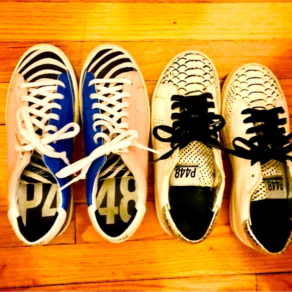 P448 | Shoes | P448 Sneakers 37 7 Pink Blue Patent Platform Zebra Rare ...